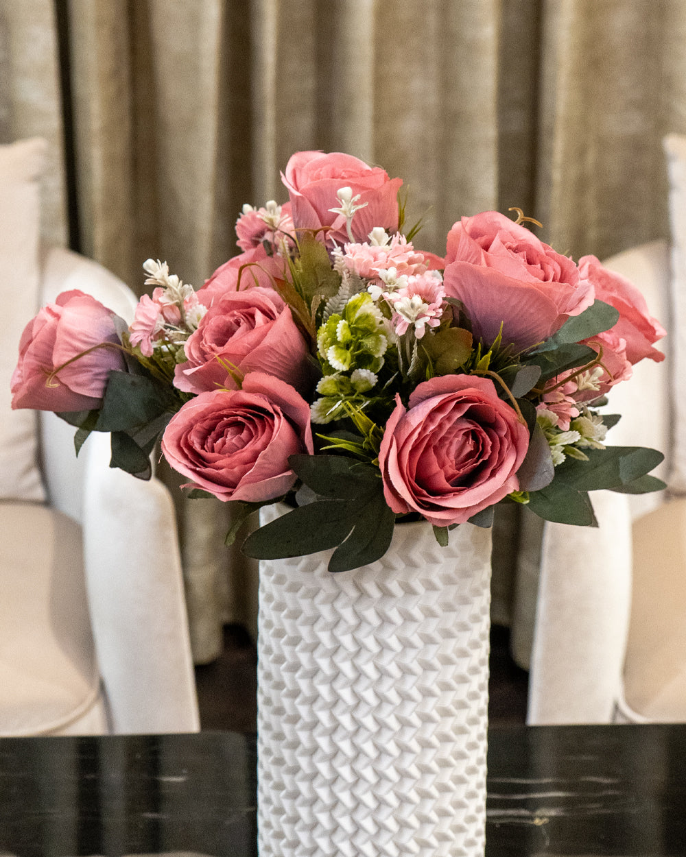 Timeless Pink Rose Faux Bunch – Aarvi Decor Studio